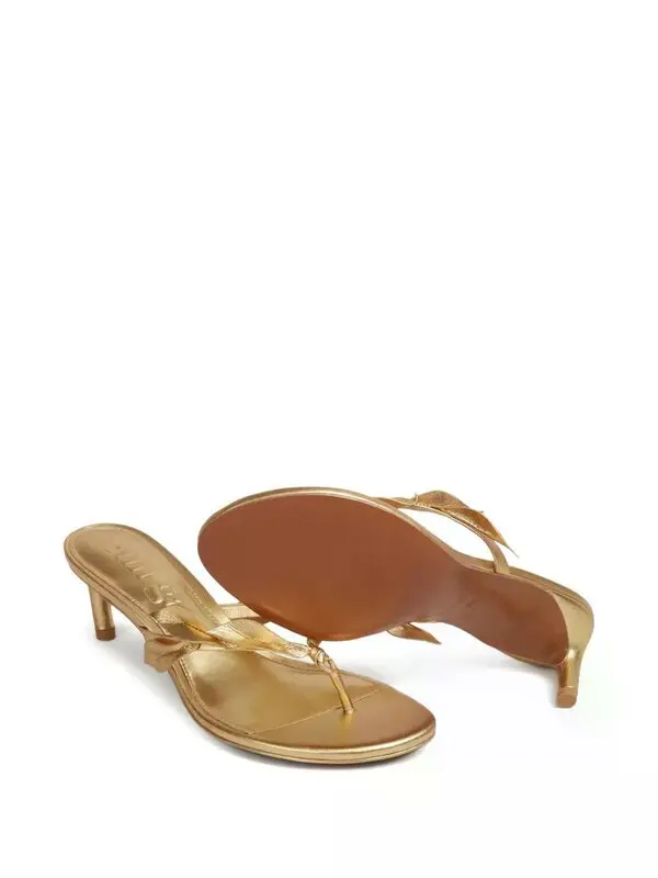 Cult Gaia Leaf-detail Metallic Sandals