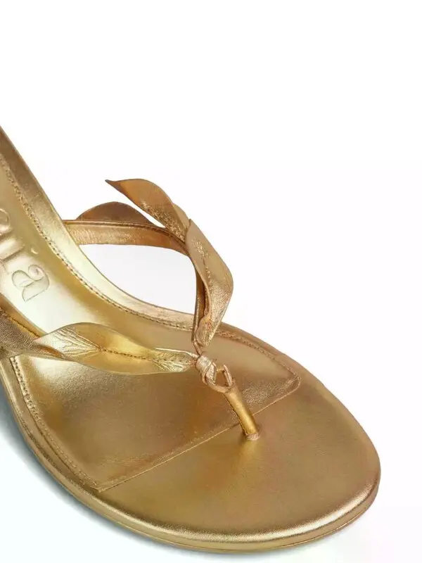 Cult Gaia Leaf-detail Metallic Sandals