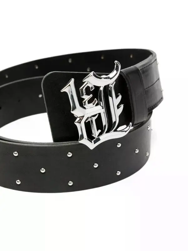 R13 Studded Logo-buckle Belt