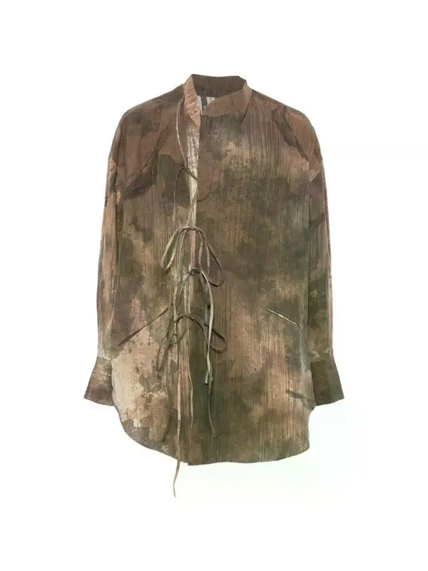 ZIGGY CHEN Abstract Print Tie-fastening Jacket