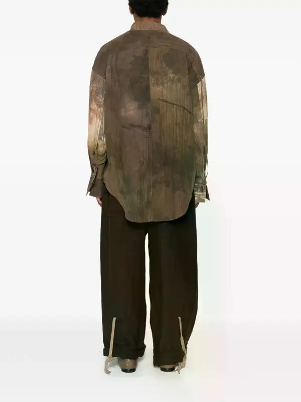 ZIGGY CHEN Abstract Print Tie-fastening Jacket
