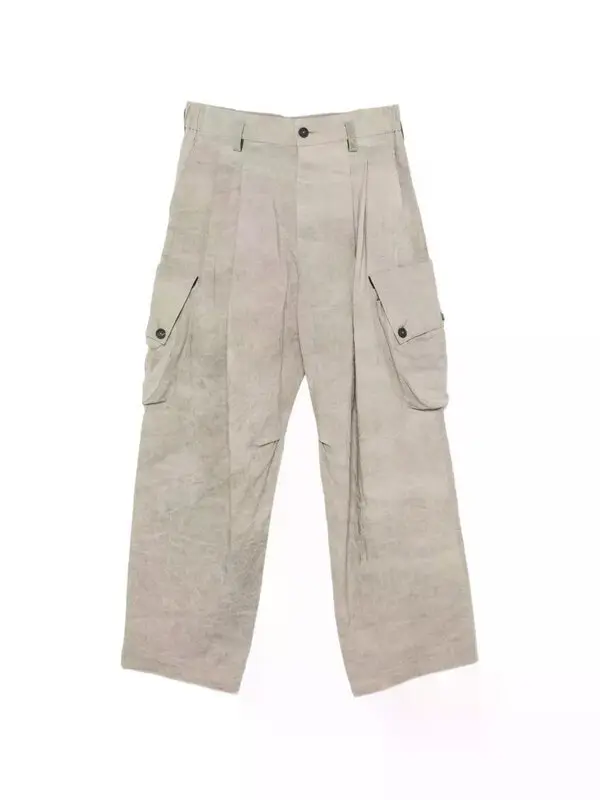 ZIGGY CHEN Sage Cargo Drop-crotch Trousers - Green