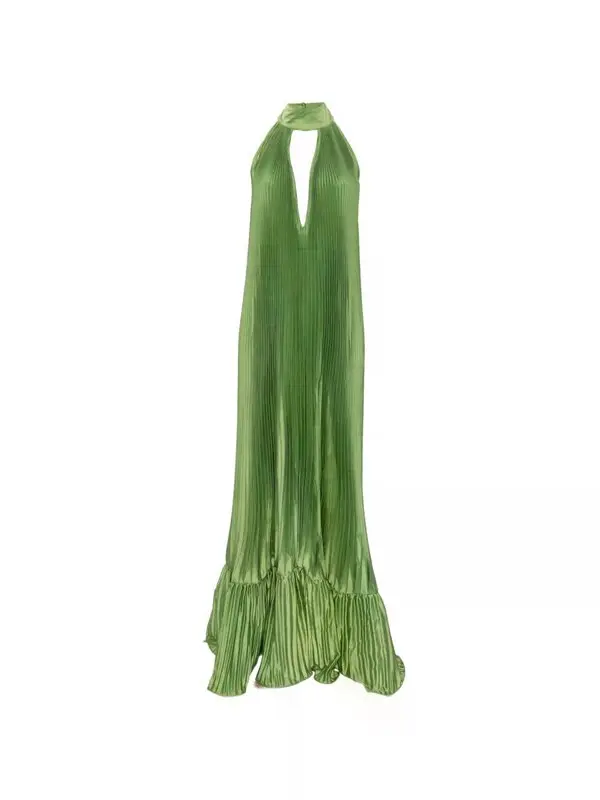 L'IDEE Libertie Pleated Halterneck Maxi Dress