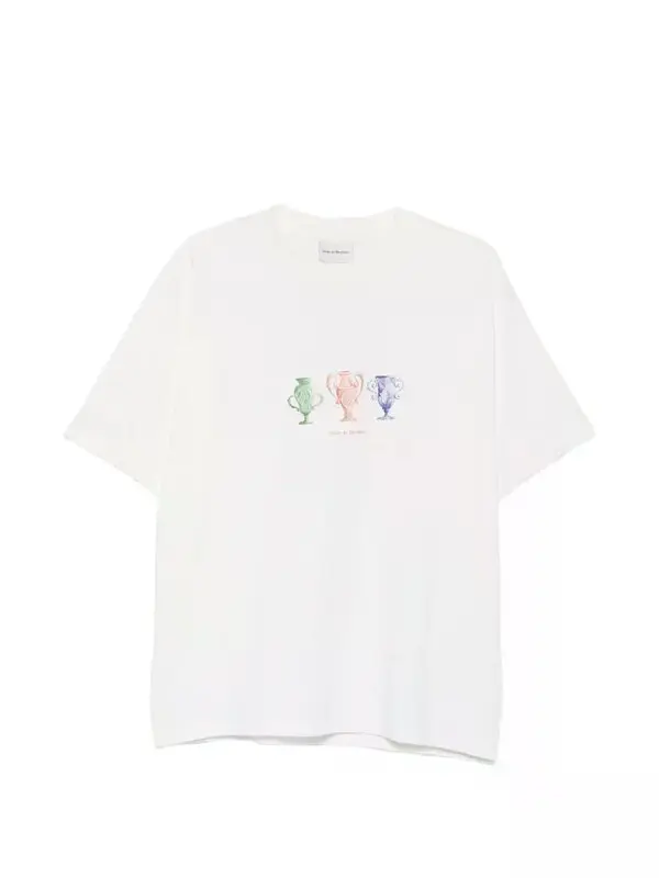 Drole De Monsieur Graphic-print Cotton T-shirt - Neutrals