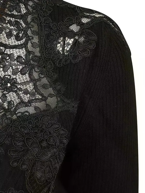 Ermanno Scervino Lace-trimmed Ribbed Cardigan