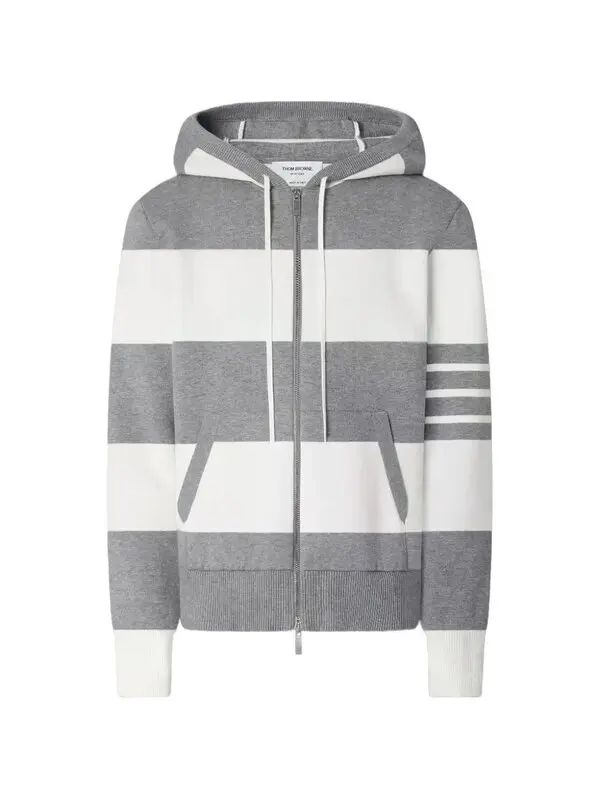 Thom Browne Hector Dog Intarsia Hoodie - Grey
