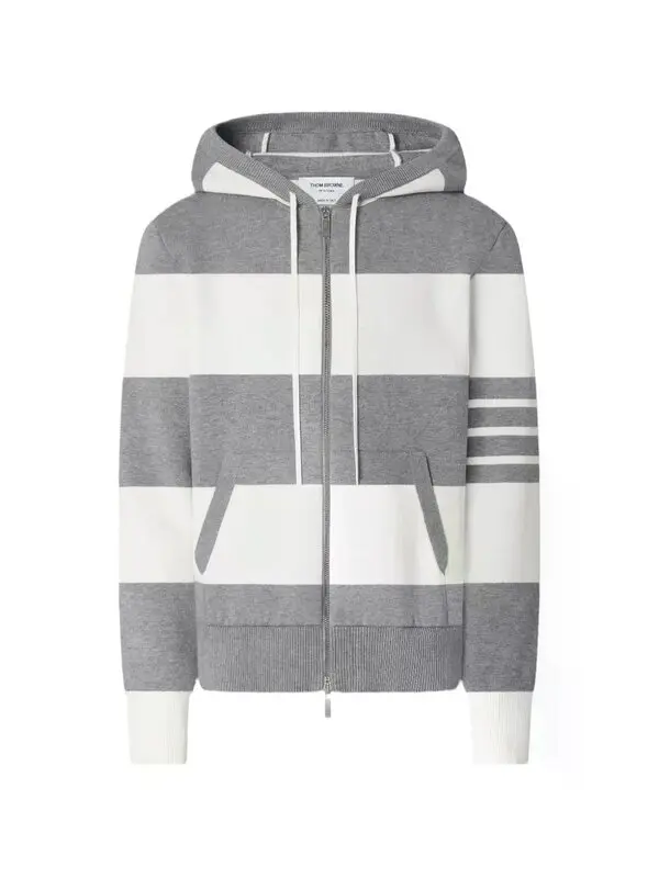Thom Browne Hector Dog Intarsia Hoodie - Grey