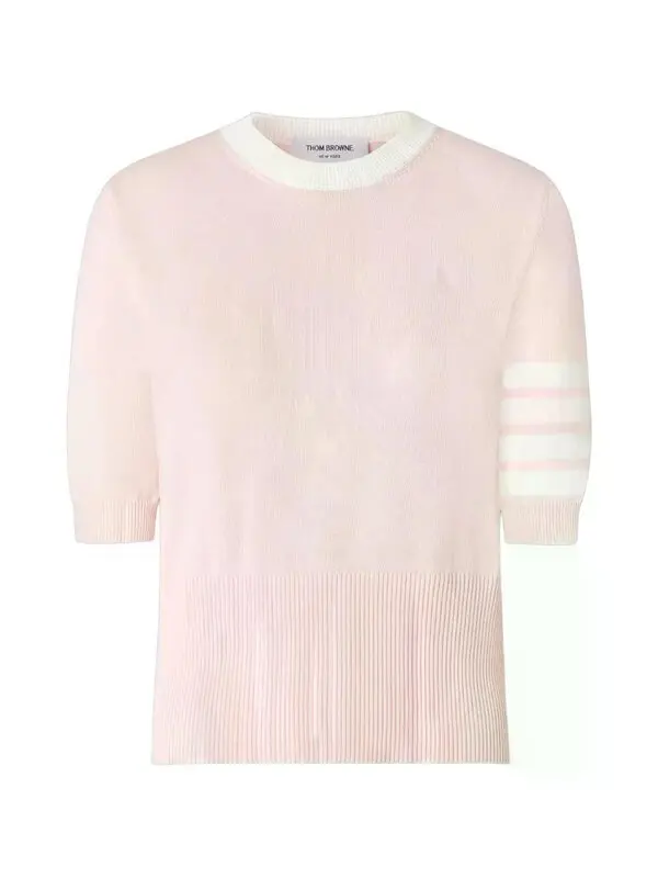 Thom Browne Hector Intarsia 4-bar T-shirt - Pink
