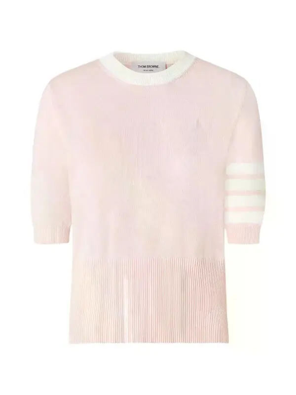Thom Browne Hector Intarsia 4-bar T-shirt - Pink