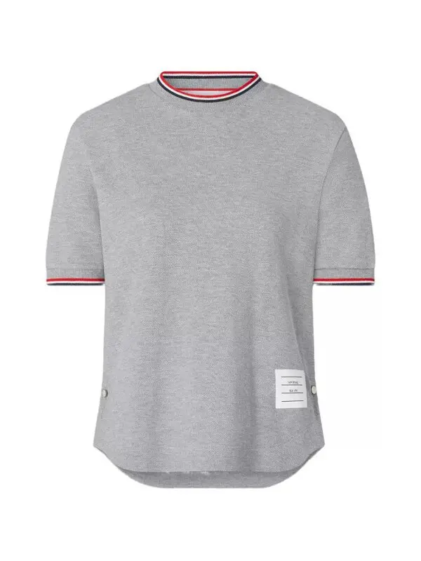 Thom Browne Rwb Tipping Pique T-shirt - Grey