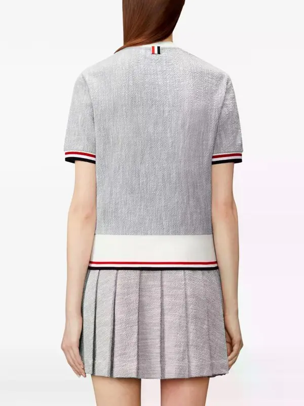 Thom Browne Cotton-tweed Rwb-stripe T-shirt
