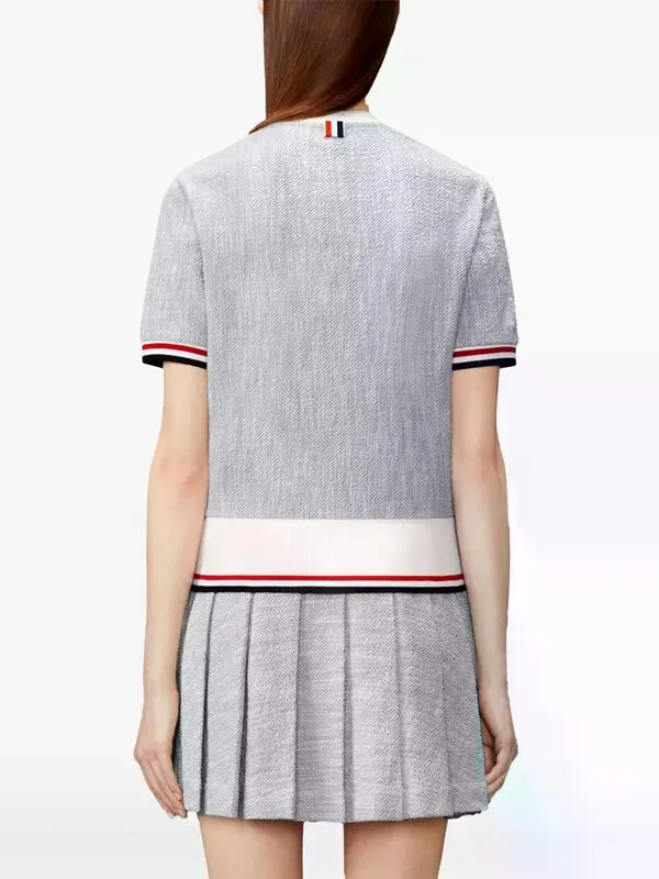Thom Browne Cotton-tweed Rwb-stripe T-shirt