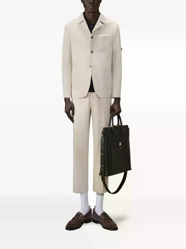 Thom Browne Textured-knit Chest-pocket Polo Shirt - Blue