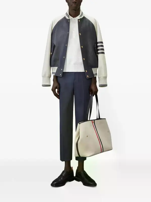 Thom Browne Linen Cotton 4-bar Relaxed Fit Polo