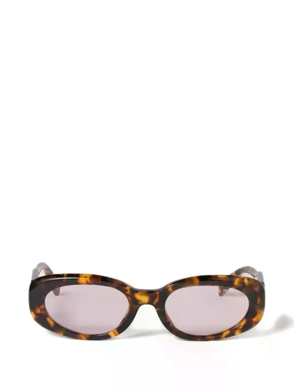 Miu Miu Acetate Oval Sunglasses - Brown