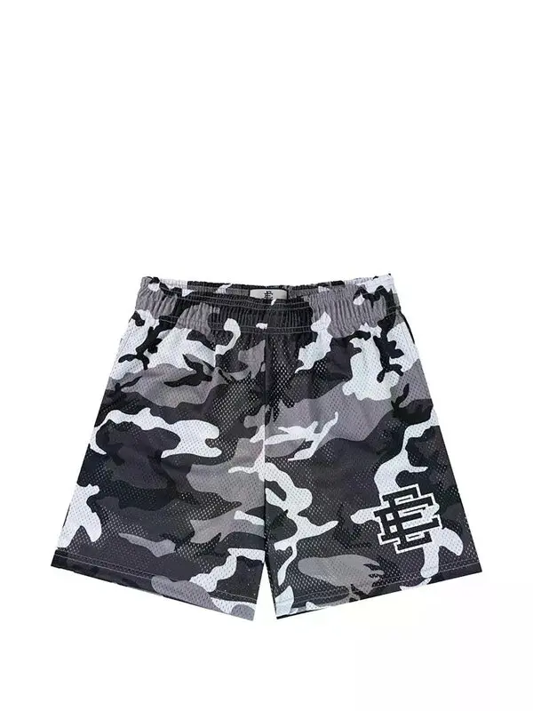 ERIC EMANUEL Camouflage Print Mesh Shorts - Grey