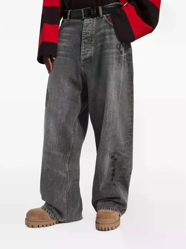 Balenciaga Tattoo Baggy Jeans - Grey