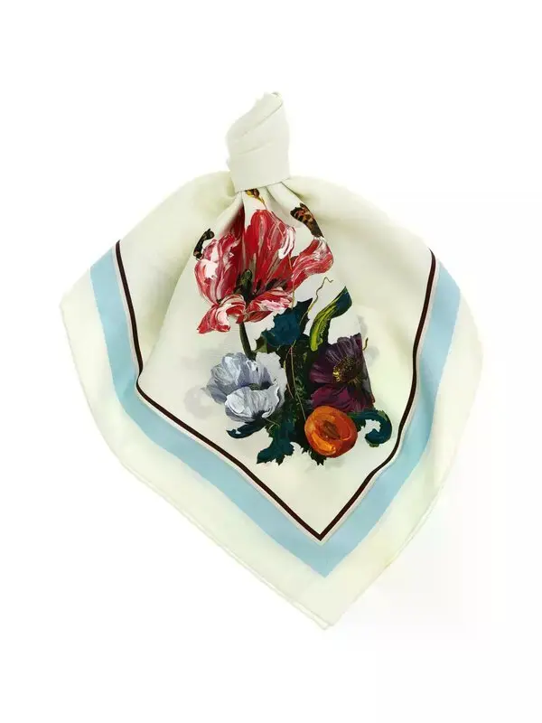 MAISON MARGIELA Floral-print Silk Scarf