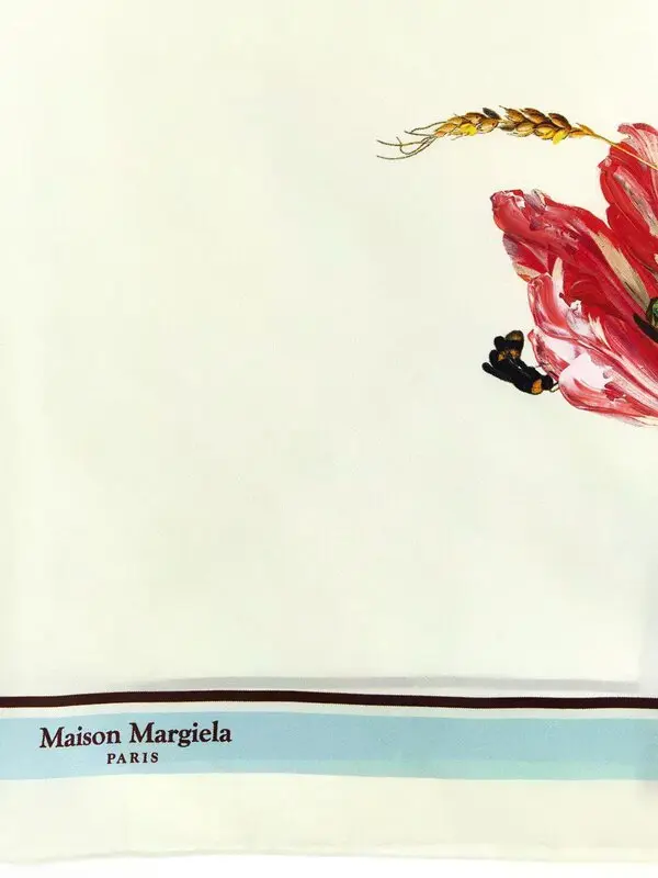 MAISON MARGIELA Floral-print Silk Scarf