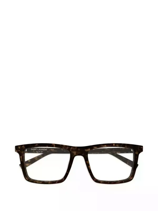 Saint Laurent Rectangle-frame Glasses - Brown