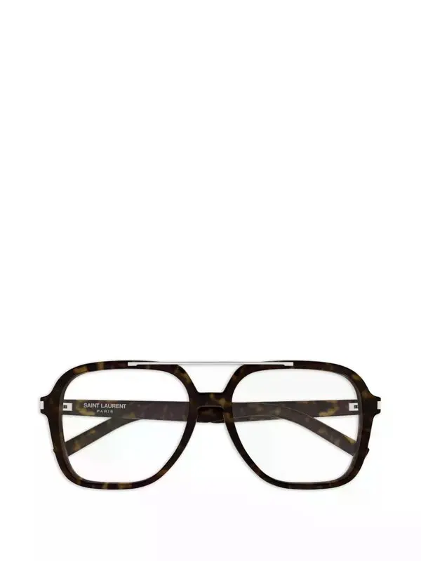 Saint Laurent Tortoiseshell-effect Double-bridge Glasses