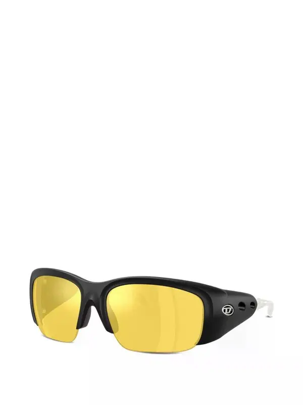DIESEL® Semi-rimless Wrap-around Sunglasses - Black