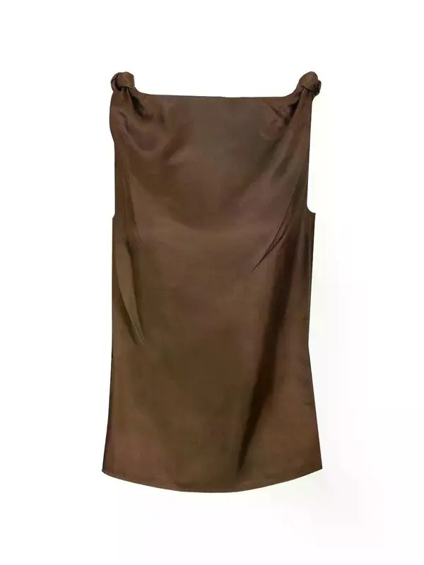 Loulou De Saison Remy Knotted Detail Top - Brown