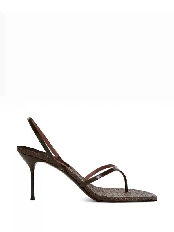 Paris Texas Lidia Thong Slingback Sandals - Brown