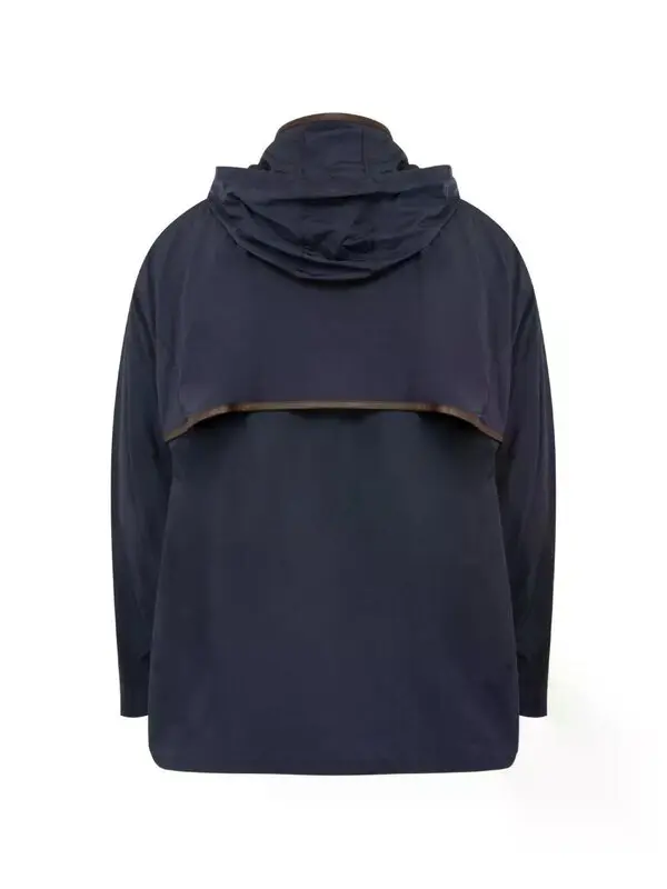 Loewe X Paula's Ibiza Hooded Coat With Leather Trims - Blue