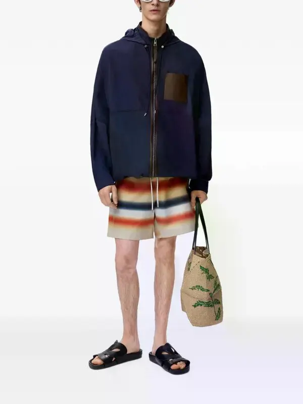 Loewe X Paula's Ibiza Hooded Coat With Leather Trims