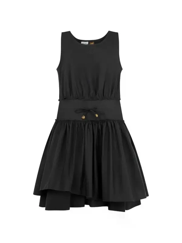 Loewe Logo Embroidery Drawstring Mini Dress