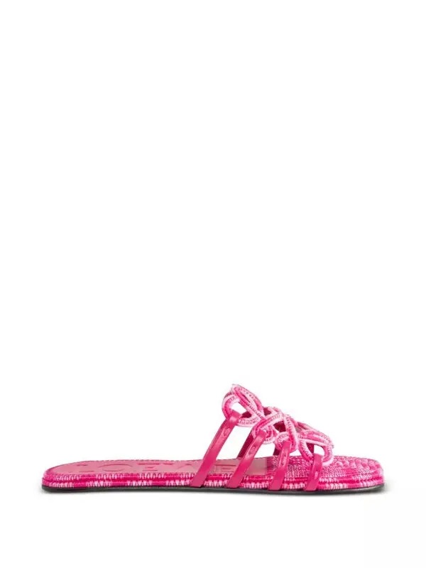 Loewe Petal Anagram Embroidered Sandals - Pink