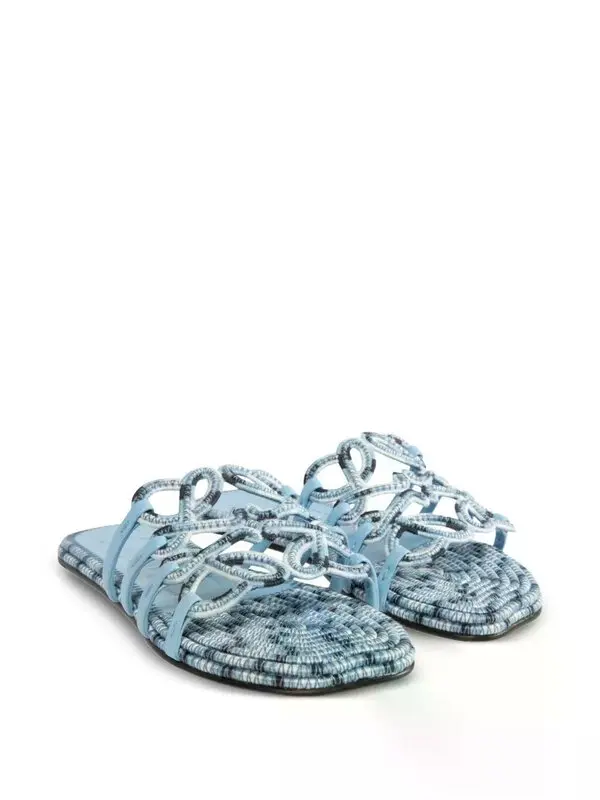 Loewe Petal Anagram Embroidered Sandals