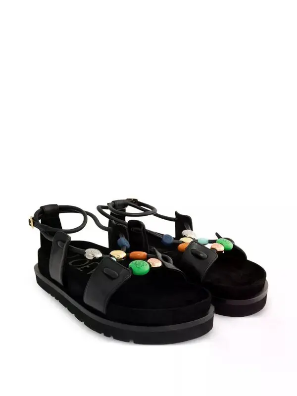 Loewe Beaded Platform Sandals - Black