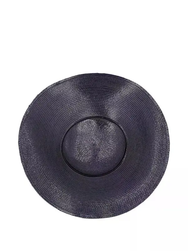 Vintage Floral Appliqué Wide Brim Hat