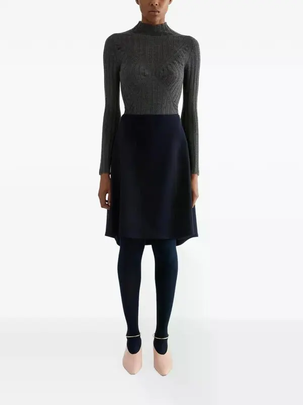 JIL SANDER High-neck Ribbed Sweater - Grey