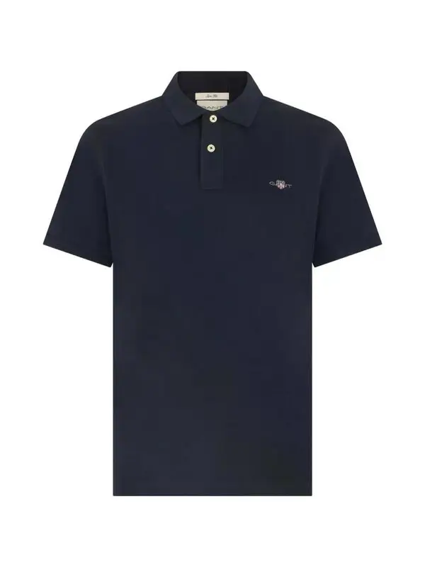 Gant Shield Logo-embroidered Polo Shirt - Blue