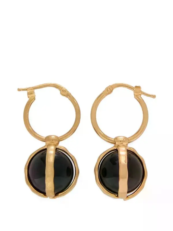JIL SANDER Onyx Pendant Earrings