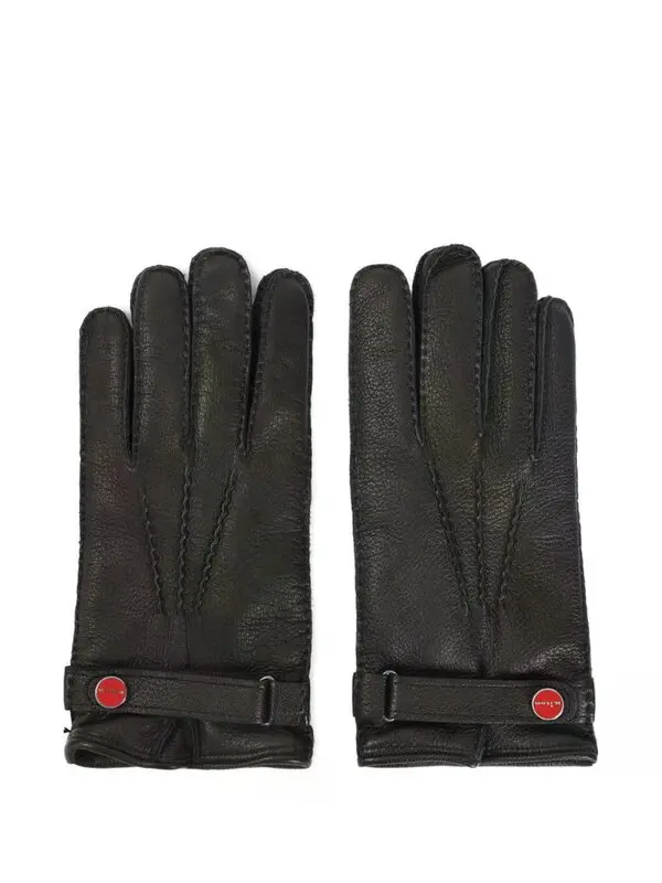 Kiton Logo Plaque Leather Gloves