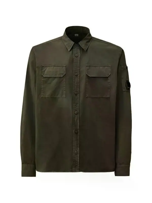 C.P. COMPANY Organic Gabardine Long-sleeve Lens Shirt