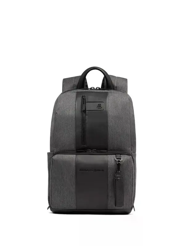 PIQUADRO Leather Panel Backpack - Grey