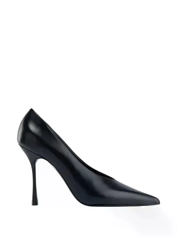 JUDE Kiss Pointed-toe Leather Heeled Pumps - Black