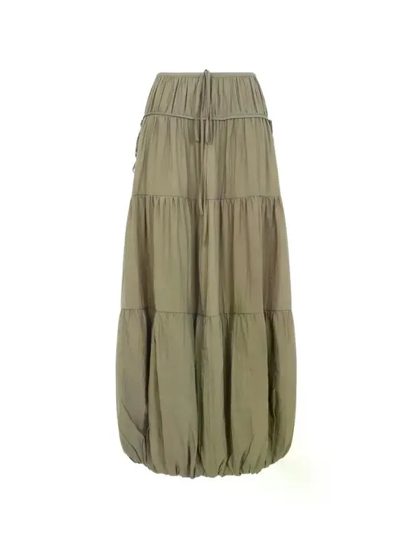 Co Bubble-hem Maxi Skirt - Green