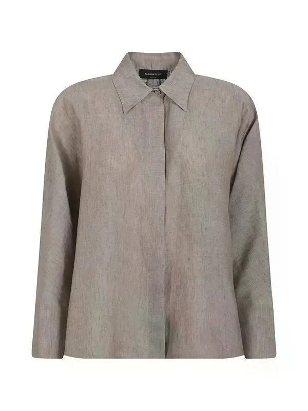 Fabiana Filippi Sheer-panelled Linen Shirt - Neutrals