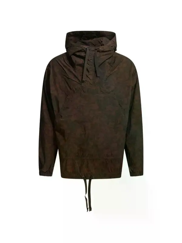 BEAMS Hooded Floral Print Windbreaker - Brown