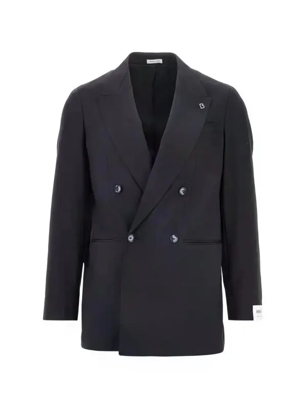 BRERAS MILANO Arezzo Double-breasted Peak-lapel Blazer - Black
