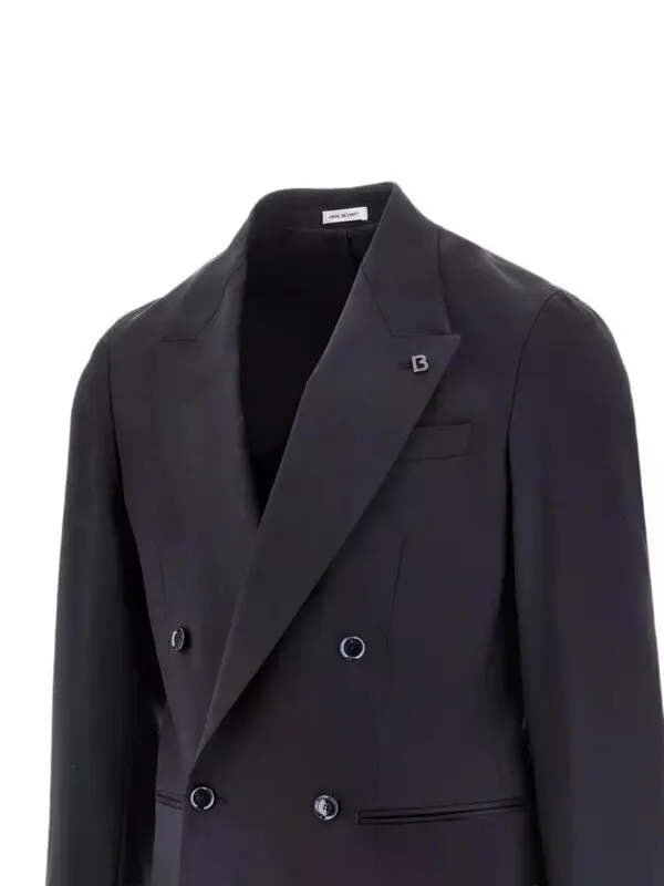 BRERAS MILANO Arezzo Double-breasted Peak-lapel Blazer - Black