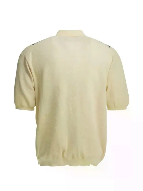 BEAMS Vertical-stripe Zip-up Polo Shirt - Neutrals