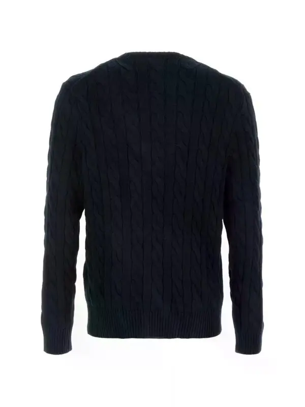 Polo Ralph Lauren Embroidered Logo Cable Knit Crew Neck Sweater