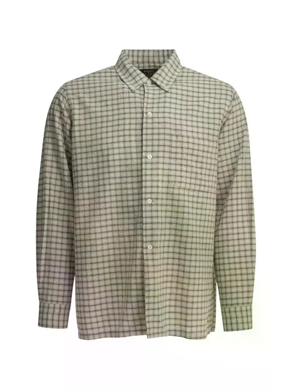 BEAMS Check-pattern Seersucker Shirt - Neutrals